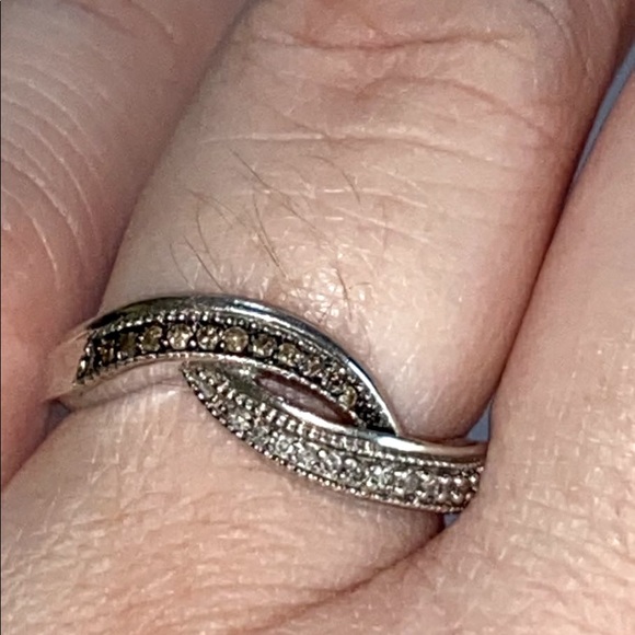 Jewelry | Sterling Silver White And Mocha Diamond Ring | Poshmark